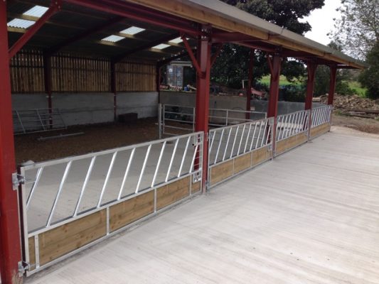 Heavy Duty Cattle Feed Barrier with Timber Skirt as Gate - GST Fabrication