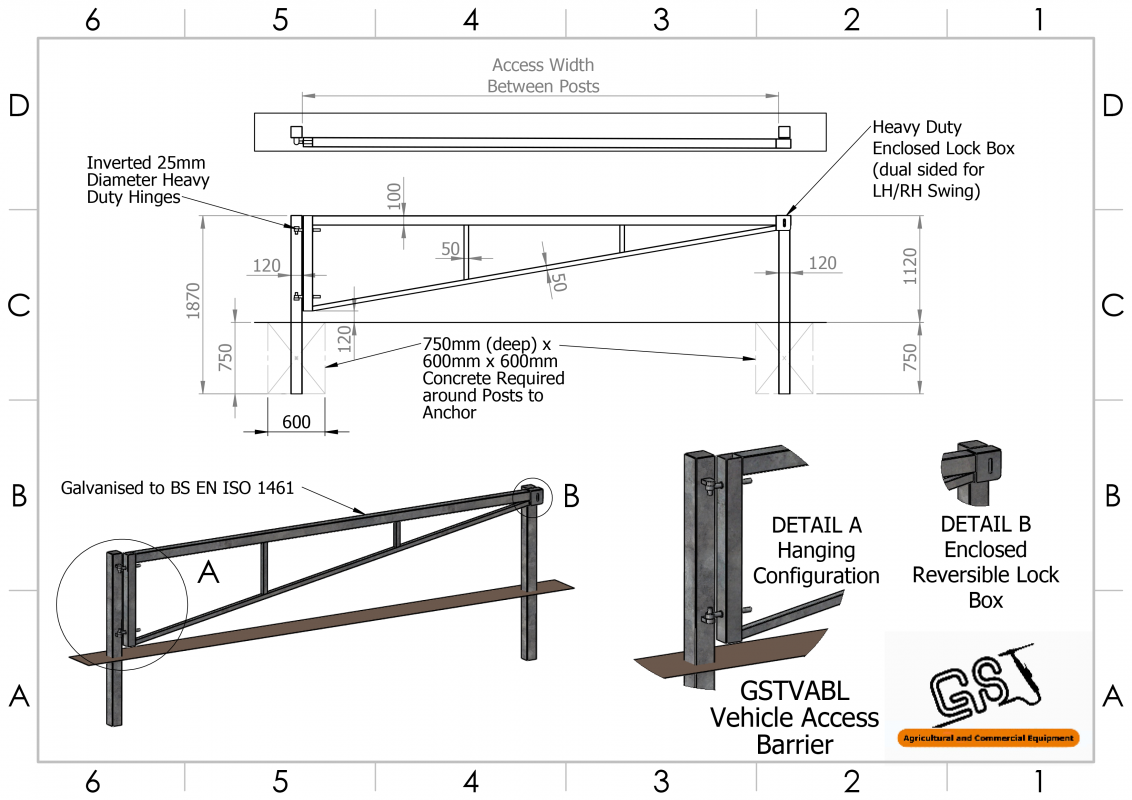 Vehicle Access Barriers Single Span - GST Fabrication