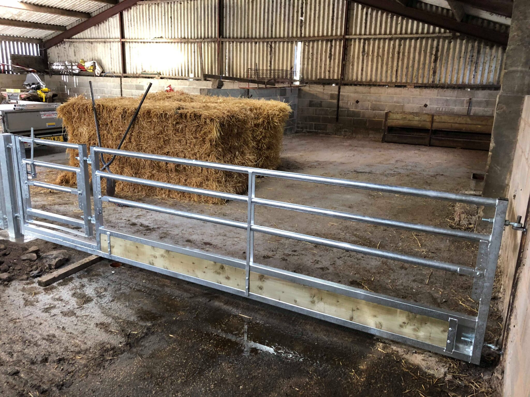 Sheep Feed Barrier with Timber Base as Gate - GST Fabrication
